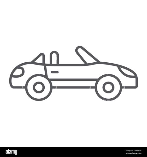 Cabriolet Dünnes Liniensymbol Transport Und Antrieb Autozeichen