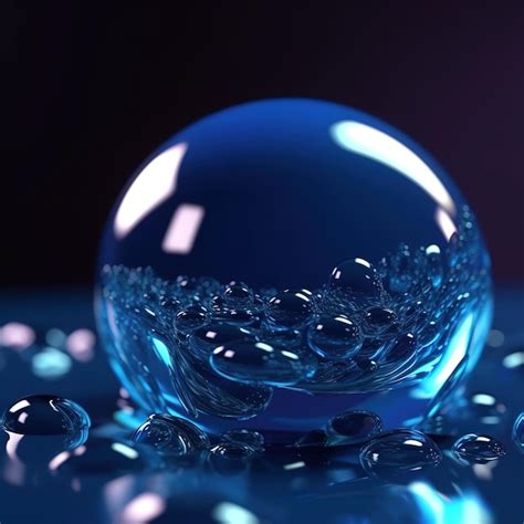 Un Fondo De Burbuja Azul Foto Premium