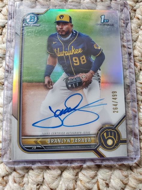 Branlyn Jaraba 2022 Bowman First Autograph Refractor 499 Ebay