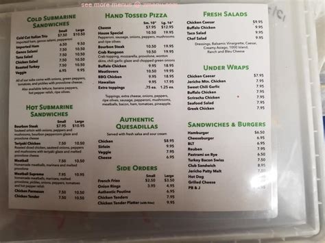 Online Menu Of Jericho Deli Restaurant Berlin New Hampshire 03570