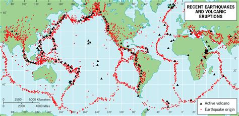 Distribution Of Earthquakes And Volcanoes Internet Geography