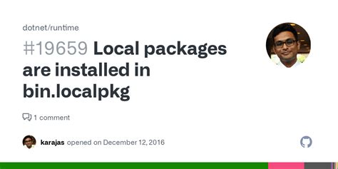 Local Packages Are Installed In Bin Localpkg Issue Dotnet Runtime GitHub