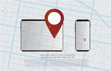 모바일 태블릿 앱의 추상 배경 및 지도 경로 Gps 도로 탐색 위치 Hud Ui 화면 프리미엄 벡터