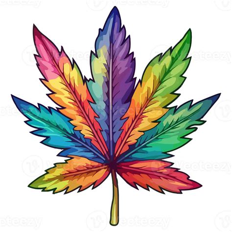 Colorful Weed Leaf