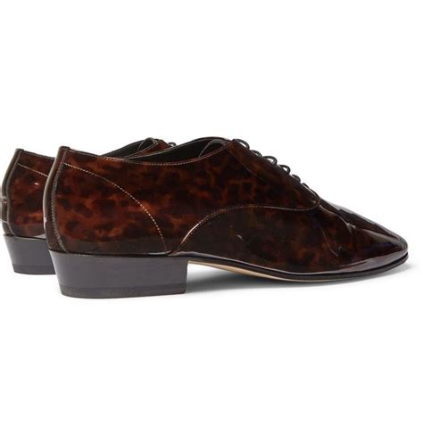 Saint Laurent Paris Leon Tortoiseshell Effect Patent Leather Derby