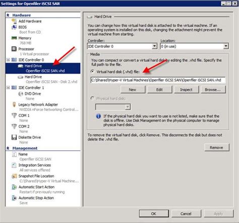 instructions for installing iscsi san server in hyper v