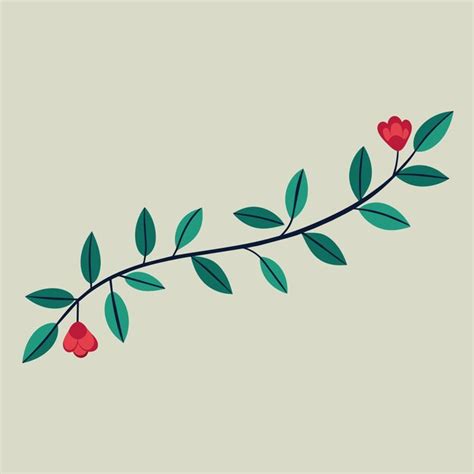 Premium Vector Floral Branch Pattern Vector Illustration