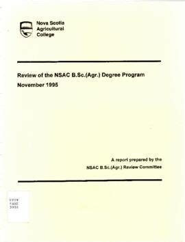 Nova Scotia Agricultural College Records Related To The Review Of
