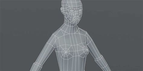Female Body Base Mesh 1000 Polygons Blender Market