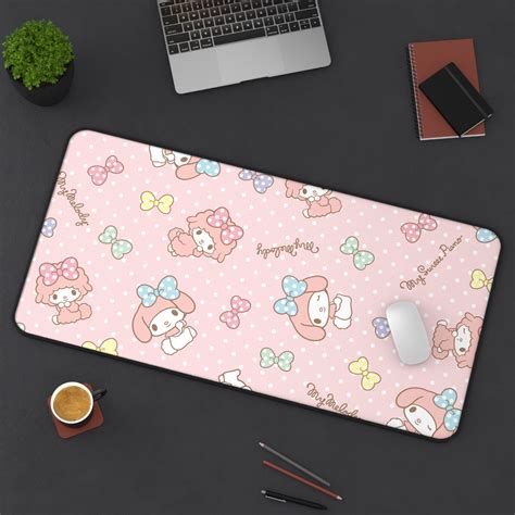 My Melody Mouse Pad My Melody Pink Bow Polka Dot Sanrio Desk Mat Gaming