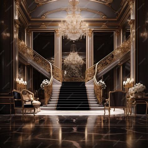 Premium Ai Image Regal Throne Made Of Polished Brass In An Opulent Ballroom