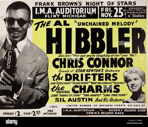 Al Hibbler The Drifters Randb 1955 Jumbo Cardboard Concert Poster Stock