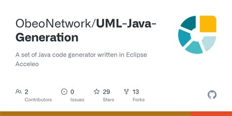 GitHub ObeoNetwork UML Java Generation A Set Of Java Code Generator Written In Eclipse Acceleo