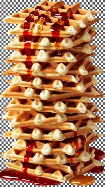 Waffle Stack Front View Full Length On Transparency Background Png Premium Ai Generated Image