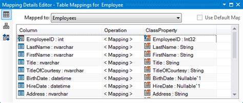 mapping details editor