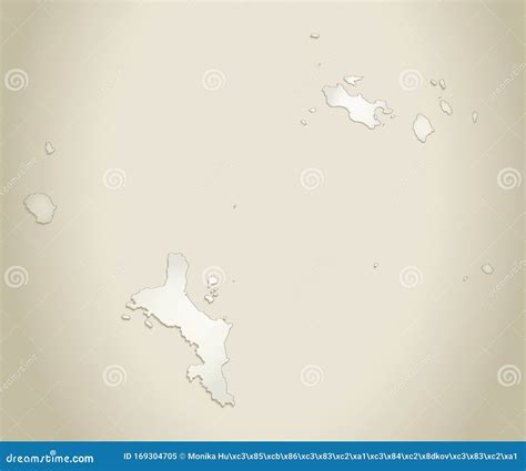 Seychelles Map Administrative Division Color Map Isolated On White