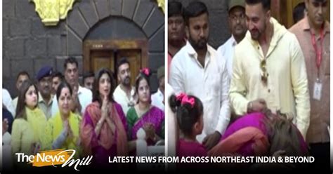 Shilpa Shetty Raj Kundra Visit Sai Baba Temple In Shirdi