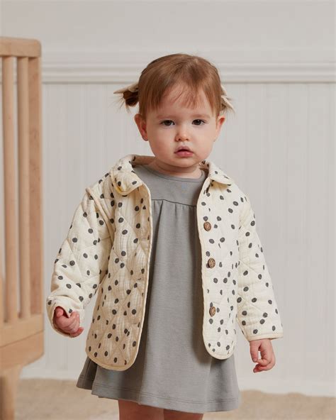 Quincy Mae Quilted Jacket Navy Dot Daisy And Hen