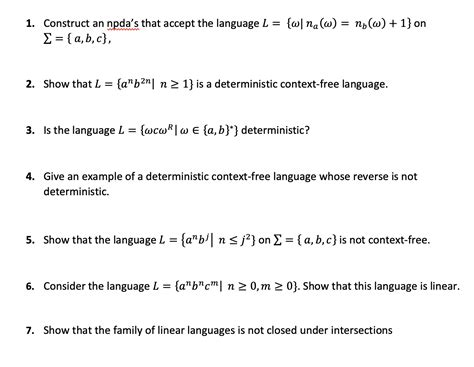 solved 1 construct an npda s that accept the language