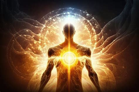 Source Of Consciousness Taking Form Of A Human Being With Its Energy