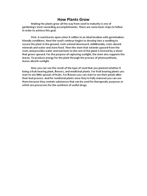 How Plants Grow Pdf
