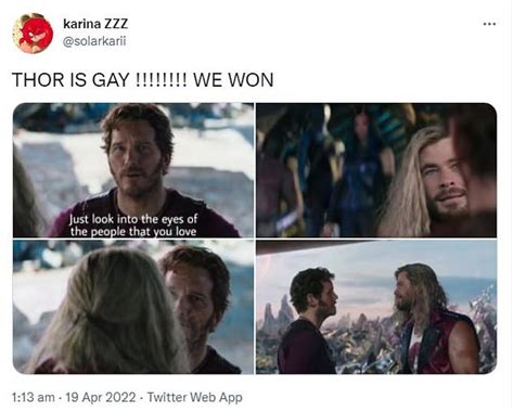 Fans Claim Thor Is Gay After Lingering Look In Trailer For Thor Love And Thunder Daily Mail