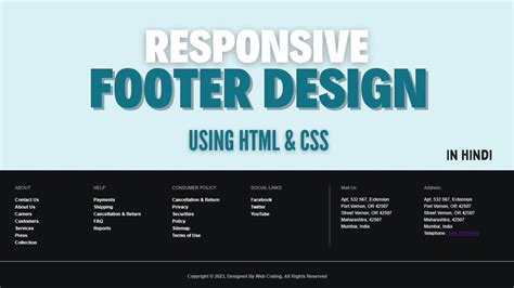 How To Make Responsive Footer Design Using HTML And CSS Responsive