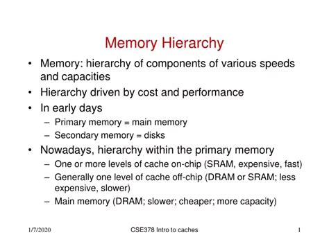 PPT Memory Hierarchy PowerPoint Presentation Free Download ID
