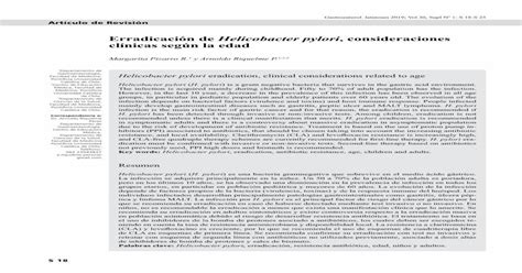 Erradicación de Helicobacter pylori consideraciones gastrolat org