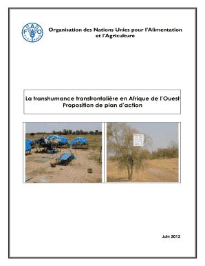 Fillable Online La Transhumance Transfrontali Re En Afrique De L Ouest