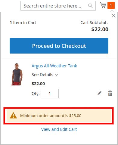 Display Minimum Order Amount Message On MiniCart In Magento 2 Devhooks