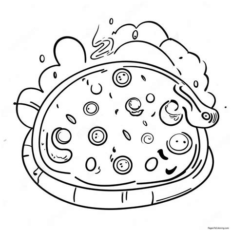 Pizza Coloring Page Cute