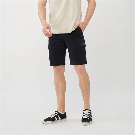 Giordano 男裝鬆緊腰工裝短褲 09 標誌黑 短褲短裙 Yahoo奇摩購物中心