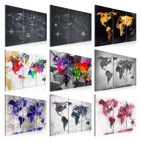 CUADROS LIENZO XXL Decoracion Pared Foto Impresi N Mapamundi EUR PicClick FR