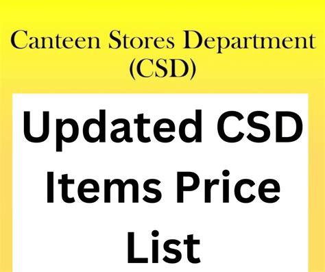 CSD Canteen Price List Loan4fauji