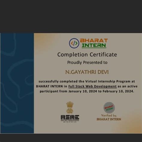 Gayathri Devi Nowdu On Linkedin Bharatintern Internship Webdevelopment