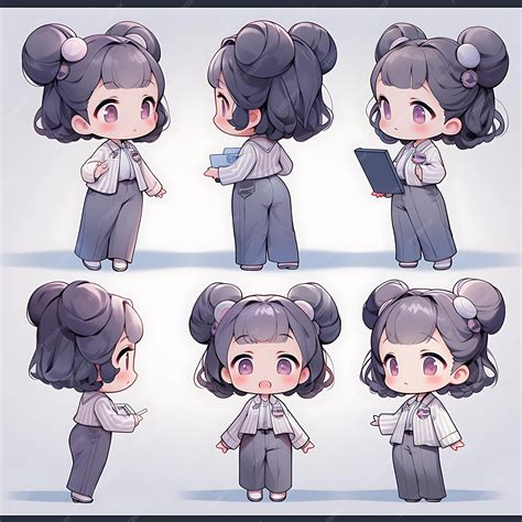 Premium Photo Character Of Female Elephant Themed Chibi Kawaii Social Worker Profession