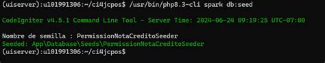 problema con la ejecución de seeders en codeignter 4 cesar systems