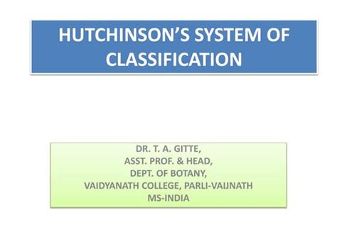 Engler And Prantl System Of Classification Ppt