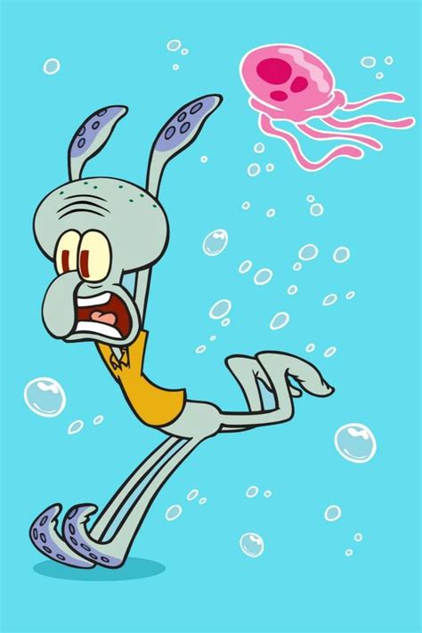 Running Away Poster Picture Metal Print Paint By Spongebob