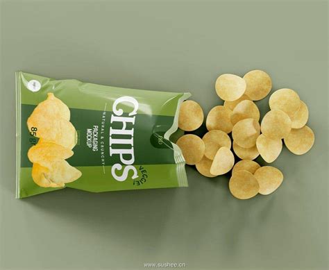 袋装薯片包装设计预览样机 Potato Chips Packaging Mockup 素设网