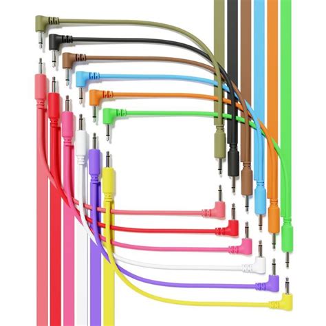 12 Pack Hybrid Mono Modular Patch Cables Ts 3 5mm 1 8 Eurorack Synth Excelvalley