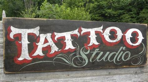Tattoo Sign Original Hand Madepaintedwooden Faux Vintageart