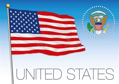 United States Of America Official National Flag And Coat Of Arms Usa
