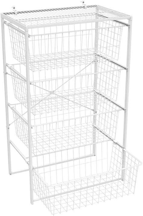 Amazon ClosetMaid Wire Basket 4 Drawer Organizer Unit With Shelf
