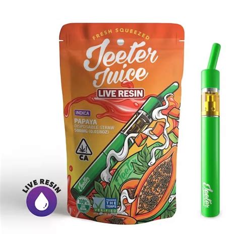Jeeter Juice Disposable Live Resin Straw Papaya Psilocybe Cubensis