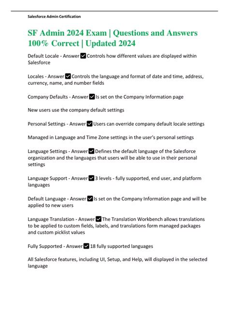 Sf Admin 2024 Exam 163 Questions And Answers 100 Correct Updated 2024 Salesforce Admin