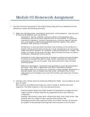 Module 03 Homework Assignment Docx Module 03 Homework Assignment Use The Information Presented