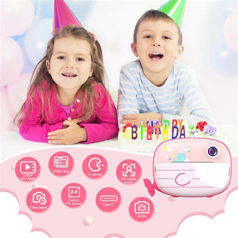 Cámara De Impresión Instantánea Para Niños Cámara Instantánea De 12 Mp