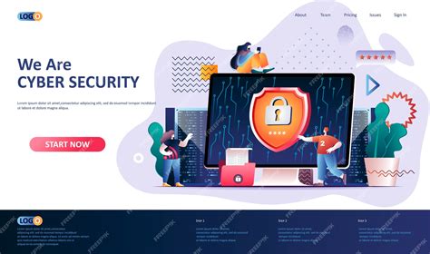 Premium Vector Cyber Security Landing Page Template Illustration
